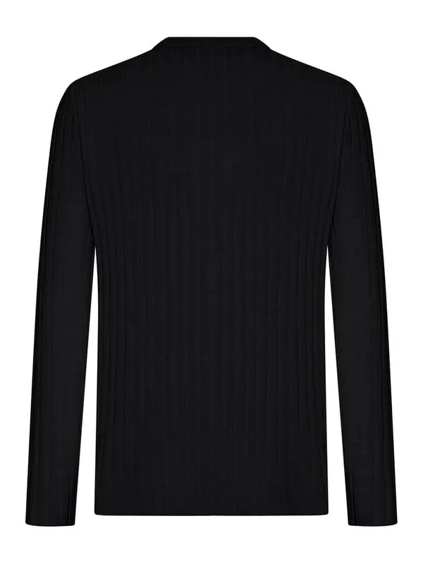 Amiri Henley Long-sleeved Ribbed Knit Sweater