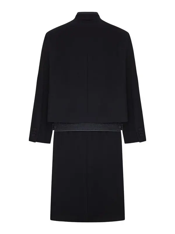 Sacai Panelled Coat With Denim Insert