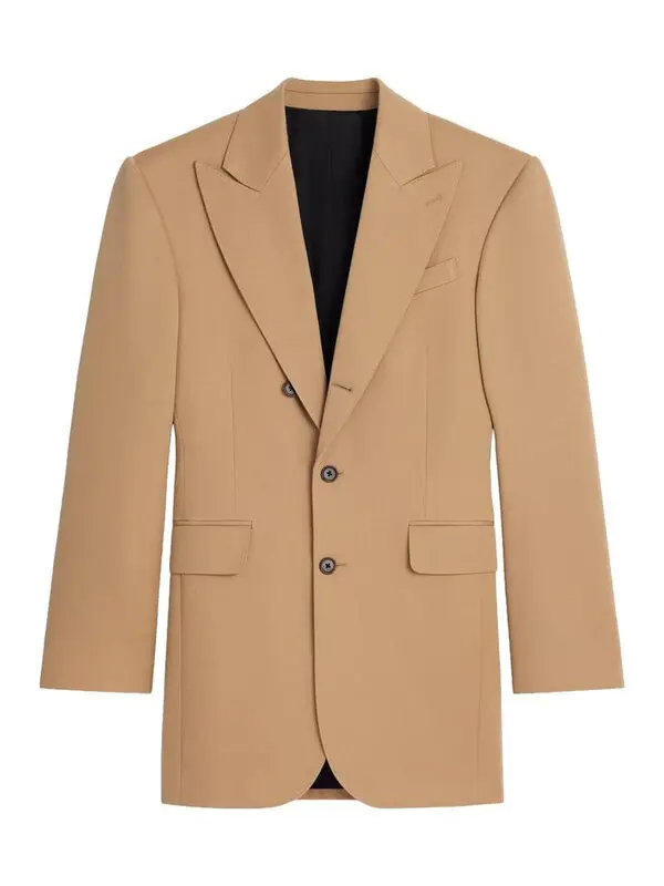 Celine Colonne Wool Jacket With Diagonal Weave