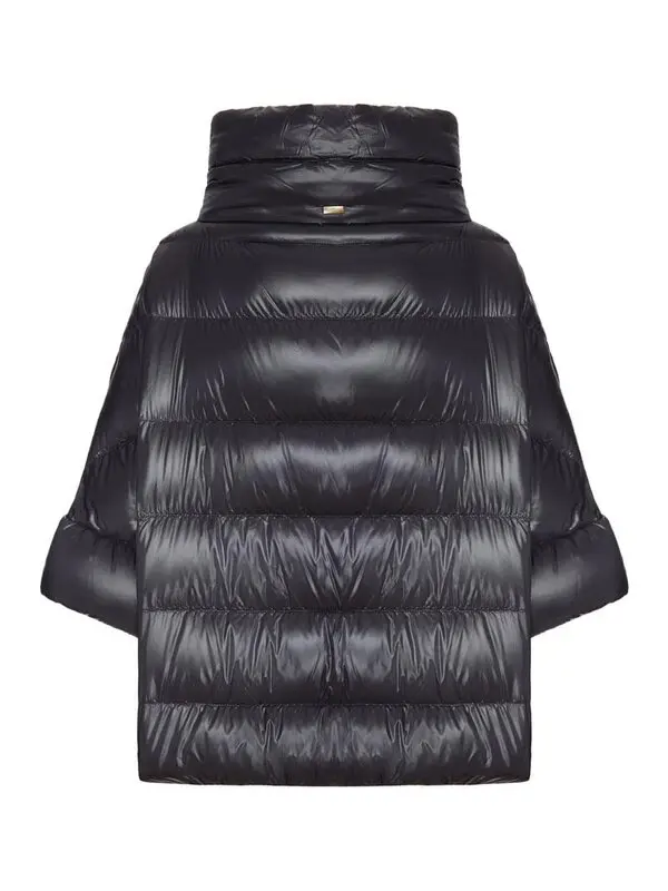 Herno Down Jacket With Wide Collar And 3/4 Sleeves