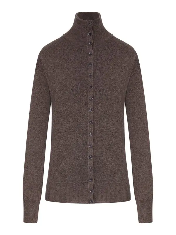 LEMAIRE Fine Wool Button-front Cardigan - Brown