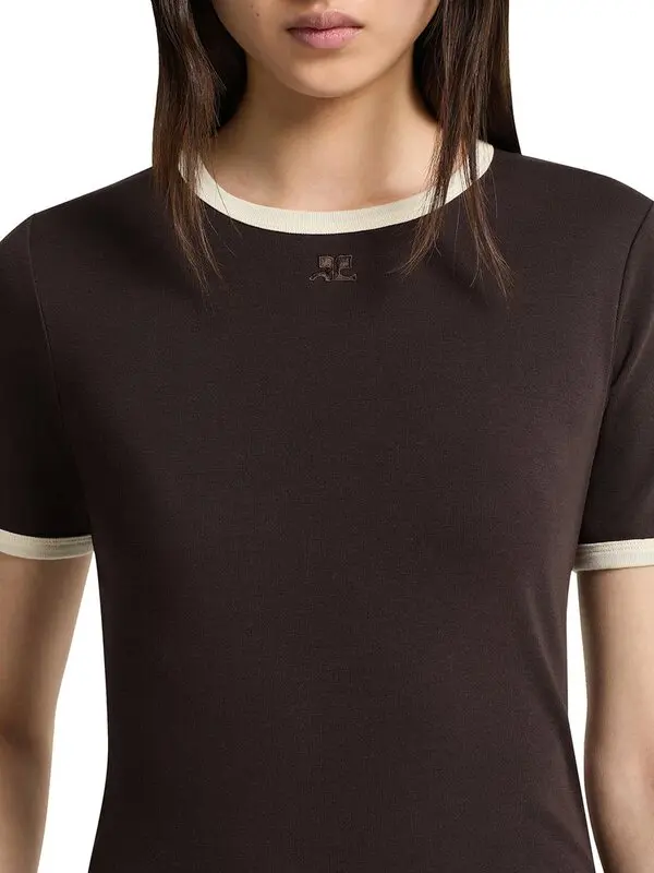 COURREGES T-shirt With Contrasting Trim