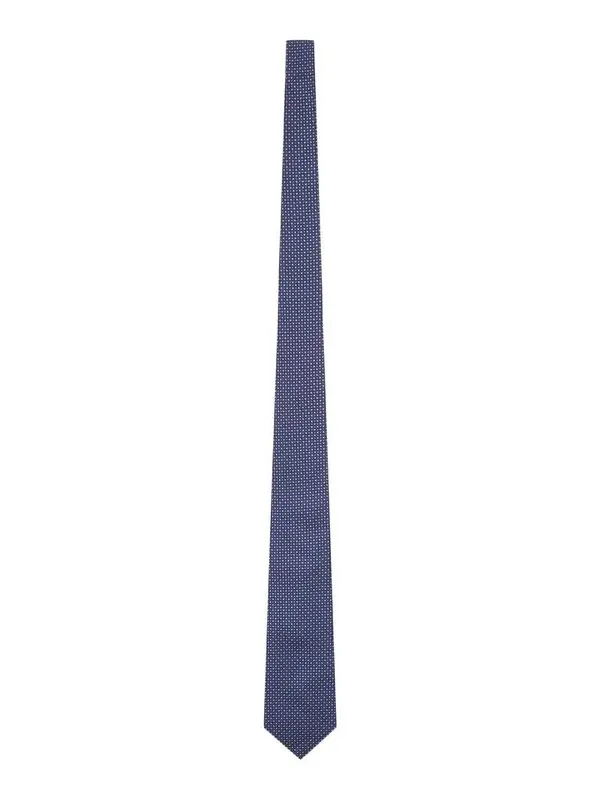 Kiton Fabric Tie With Micro Geometric Pattern - Blue