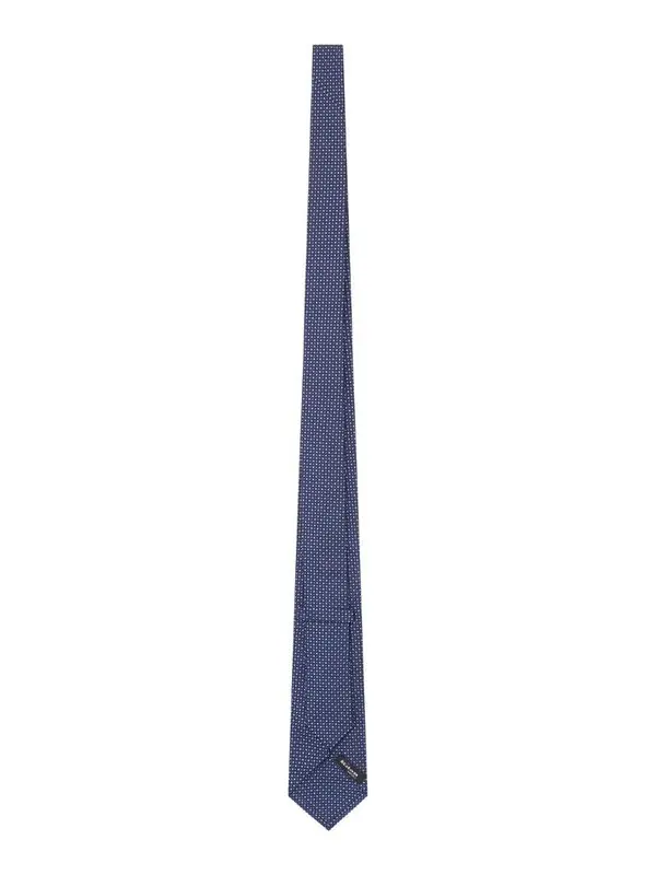 Kiton Fabric Tie With Micro Geometric Pattern - Blue