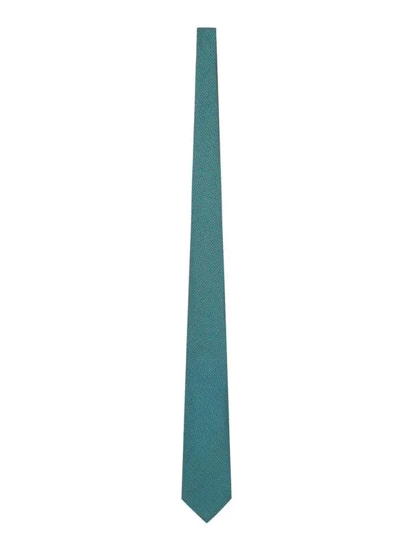 Kiton Fabric Tie With Micro Geometric Pattern - Green
