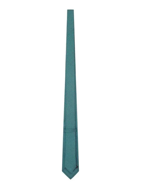 Kiton Fabric Tie With Micro Geometric Pattern - Green