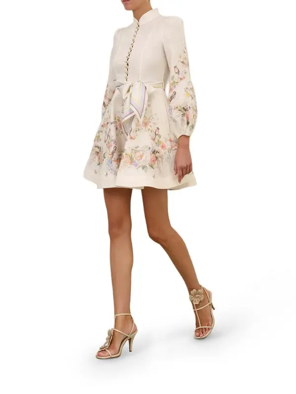 Zimmermann Valiant Buttoned Mini Dress - Cream