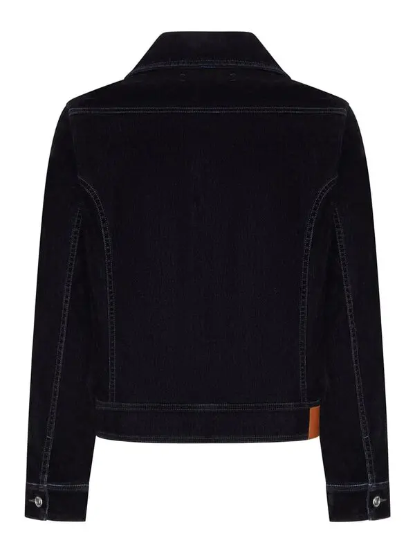 Amiri Flocked Denim Jacket With Embroidered Logo And Metal Buttons