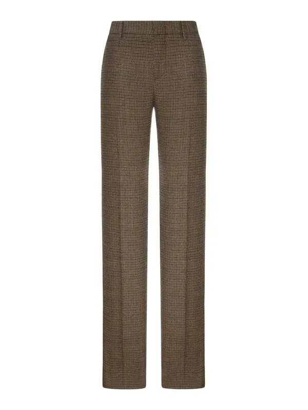 Etro Tailored Checked Trousers With Feather Detail