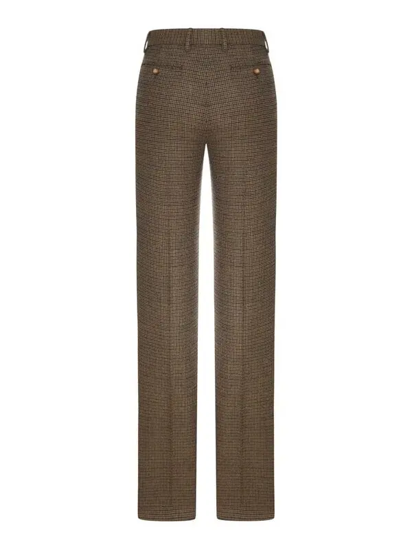 Etro Tailored Checked Trousers With Feather Detail