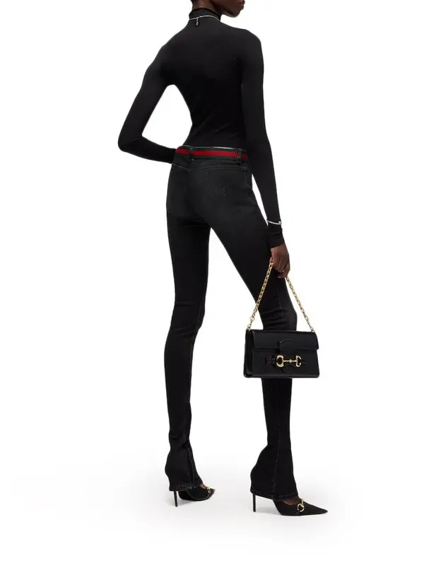 Gucci Seamless Stretch Nylon Jersey Top - Black