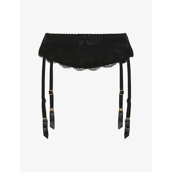 Agent Provocateur Molly Lace-trim Satin Suspender - Black