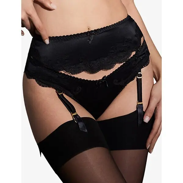 Agent Provocateur Molly Lace-trim Satin Suspender