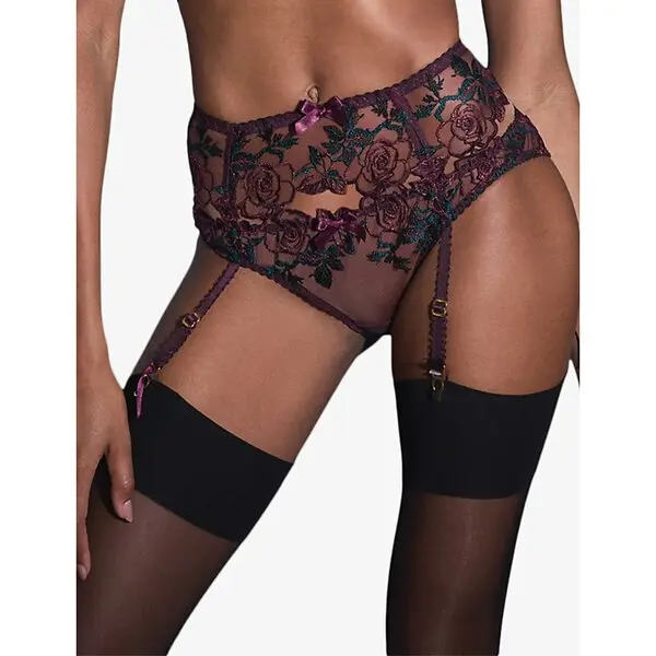 Agent Provocateur Callypso Floral Mesh Suspender