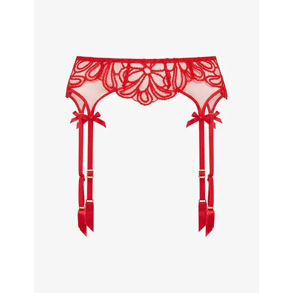 Agent Provocateur Nelle Embroide Tulle Suspender