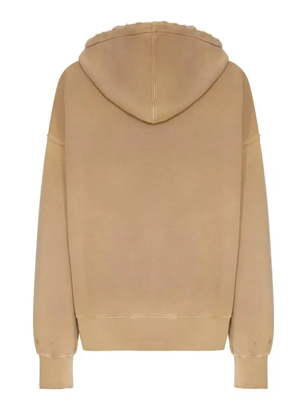 GOLDEN GOOSE Hoodie With Destroyed Trim - Cream