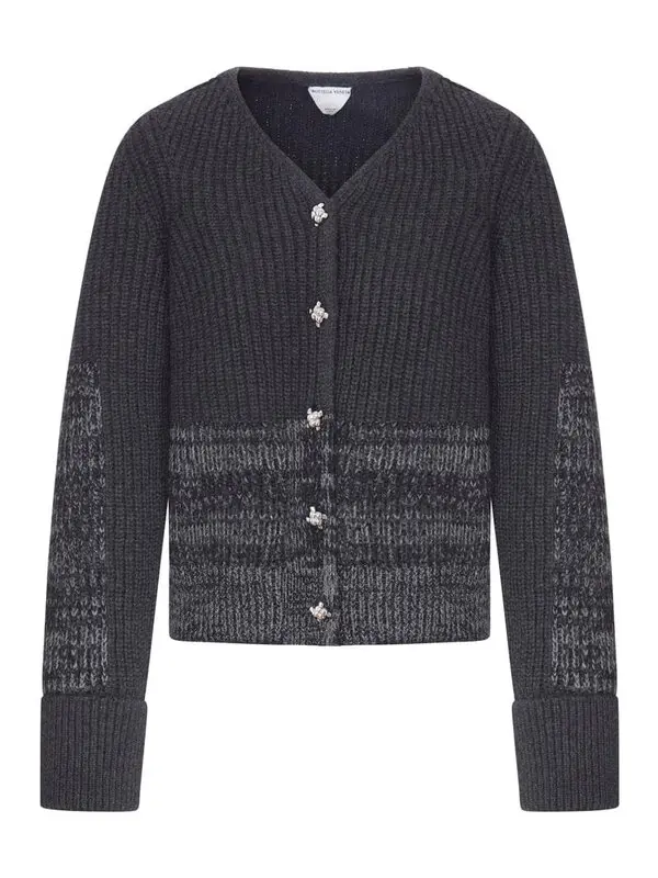 Bottega Veneta Knit Cardigan With Jewel Buttons - Gray