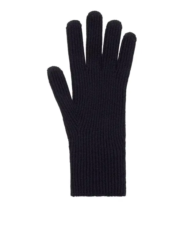Moncler Logo-detailed Wool Gloves - Black
