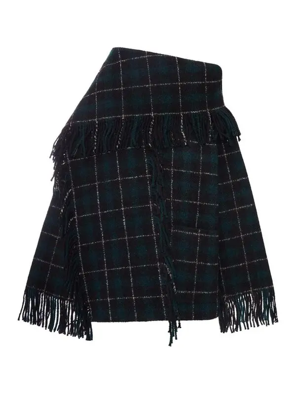 TOTEME Wool Scarf-design Fringed Jacket - Black