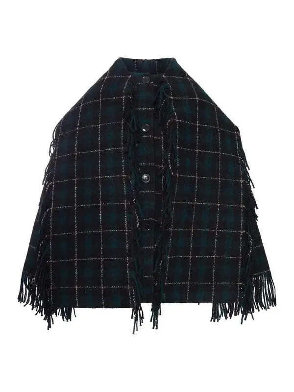 TOTEME Wool Scarf-design Fringed Jacket