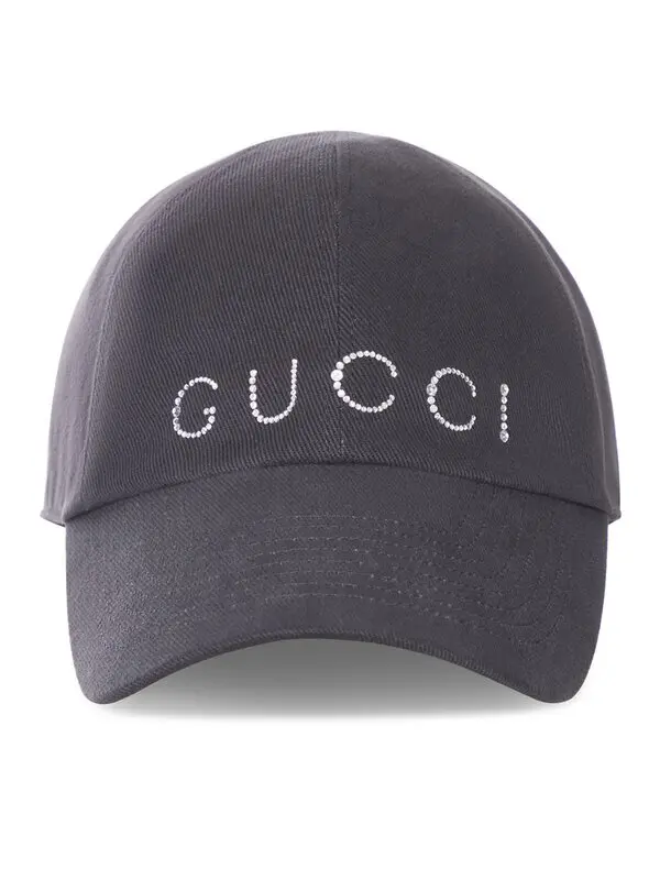 Gucci Baseball Cap With Crystal Logo