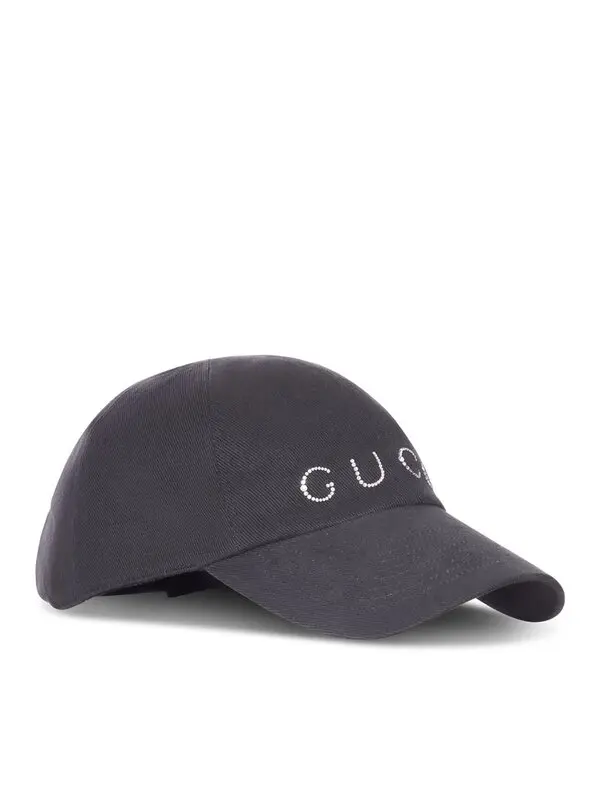Gucci Baseball Cap With Crystal Logo