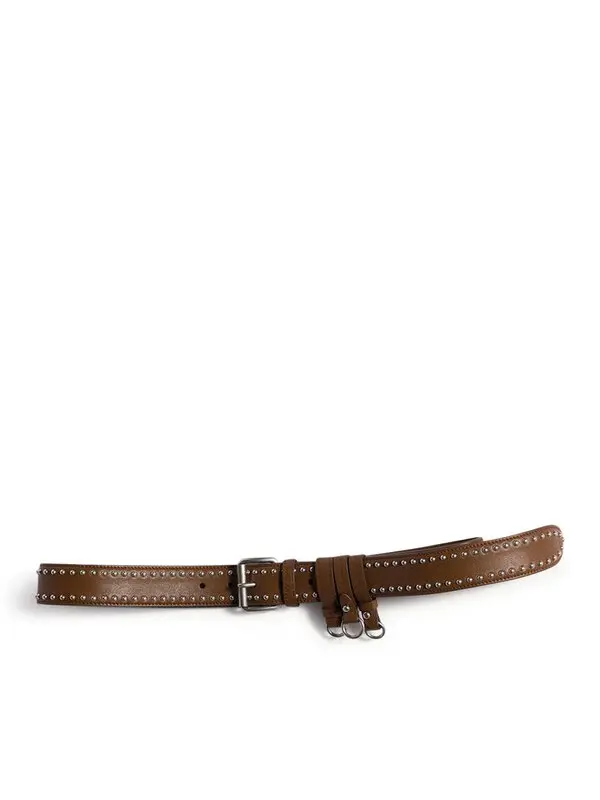 Miu Miu Leather Belt With Studs - Multicolor