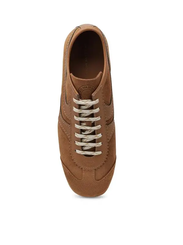 Dries Van Noten Suede And Smooth Leather Sneakers - Tan