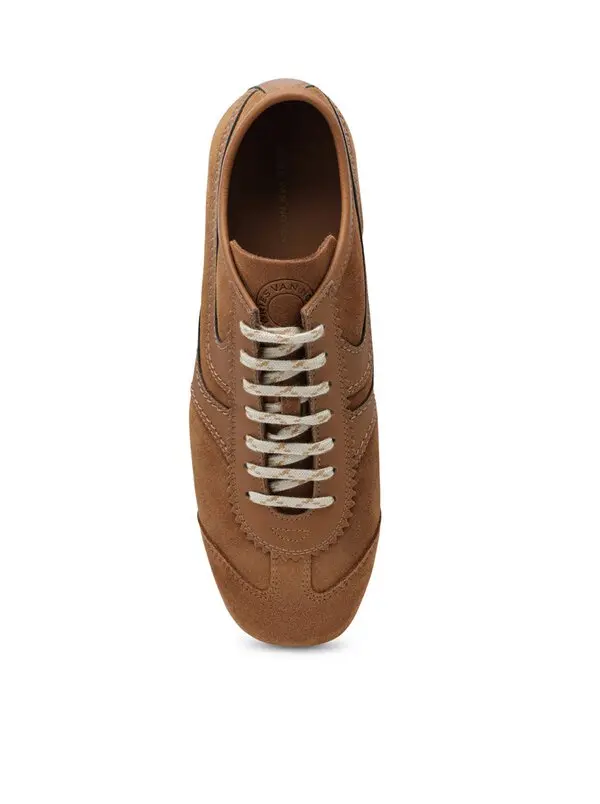 Dries Van Noten Suede And Smooth Leather Sneakers - Tan