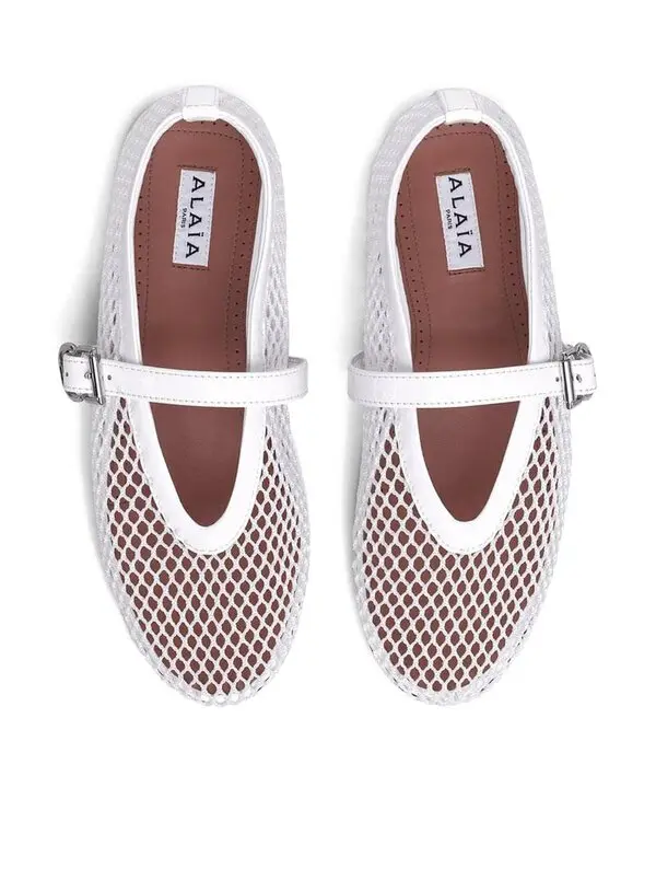 Alaïa Flat Mesh Ballerinas - White