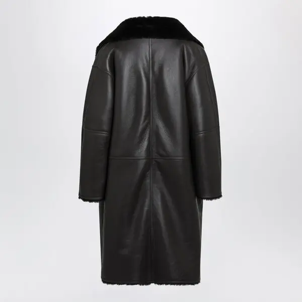 TOTEME Oversized Dark Sheepskin Coat