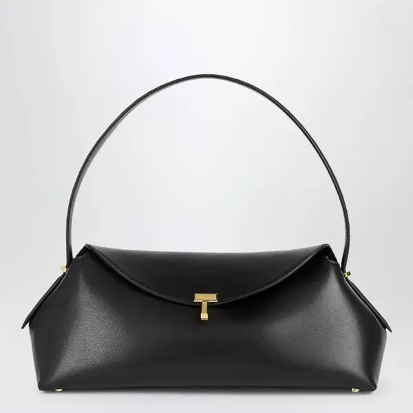 TOTEME T-lock Leather Shoulder Bag - Black
