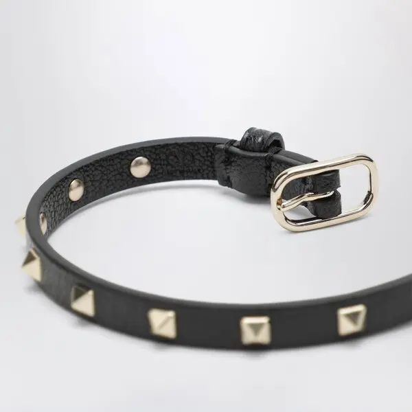 Valentino Garavani Rockstud Leather Bracelet - Black