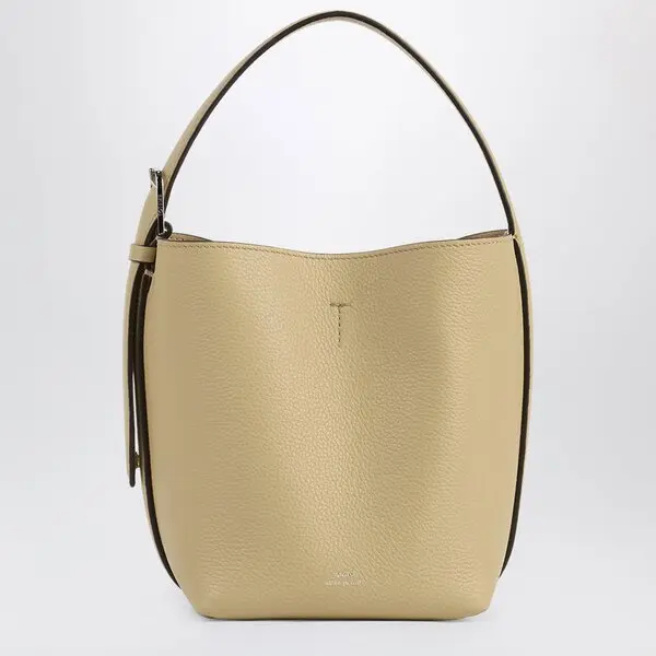 TOTEME Small Beige Belted Tote Bag In Leather - Cream