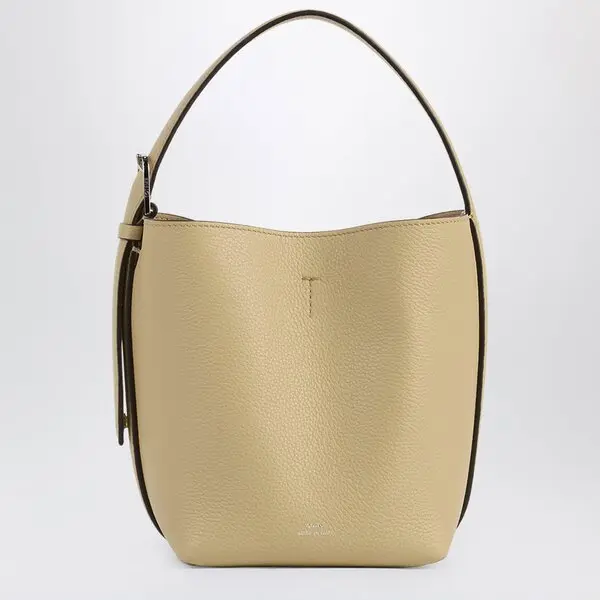 TOTEME Small Beige Belted Tote Bag In Leather - Cream