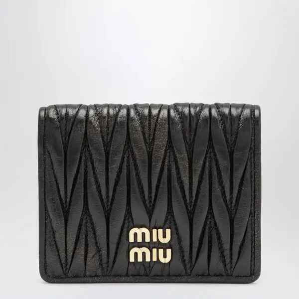 Miu Miu Small Caffã¨ Wallet In Quilted Nappa Leather - Brown