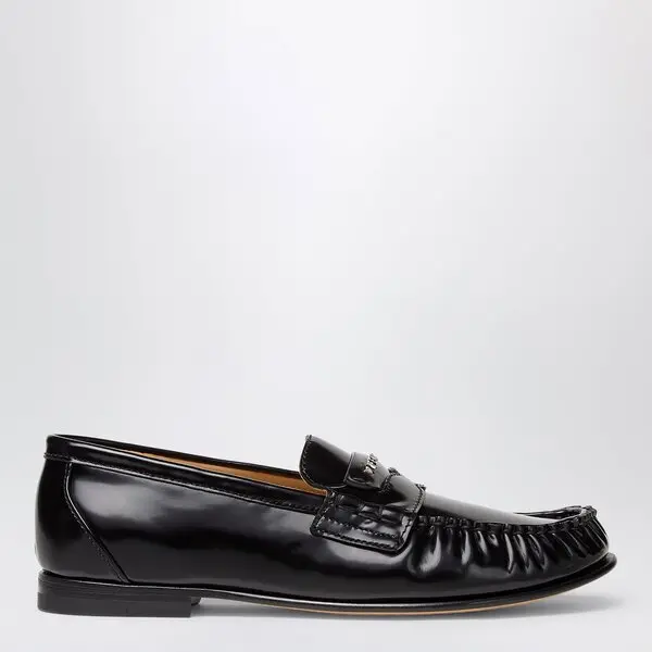 Fendi Scrunch Loafers In Leather - Black
