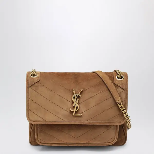 Saint Laurent Niki Medium Cognac Caramel Suede Bag