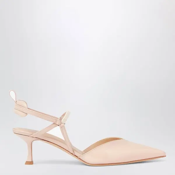 Fendi Very Colibrã¬ Slingbacks With A Medium Heel In Rose Nude-coloured Patent Leather - Pink