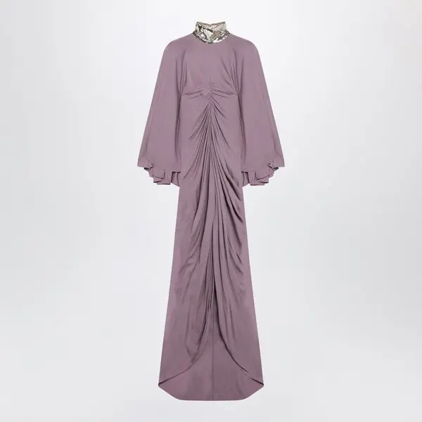 Valentino Garavani Mauve Pink Draped Long Dress - Purple