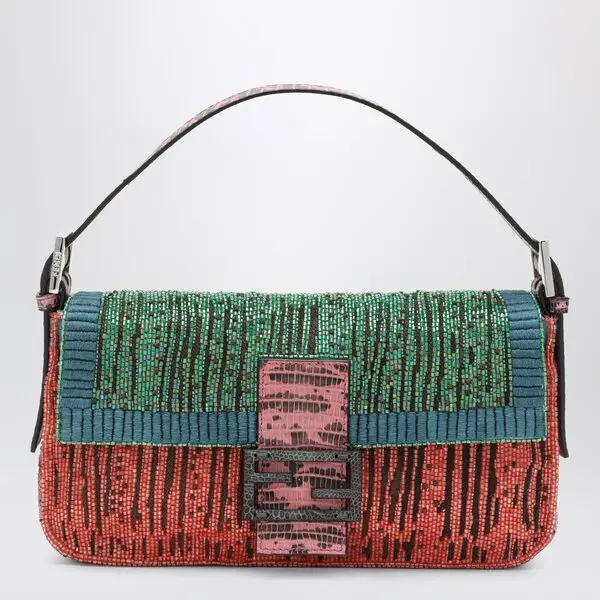 Fendi Baguette Bag With Multicoloured Beads