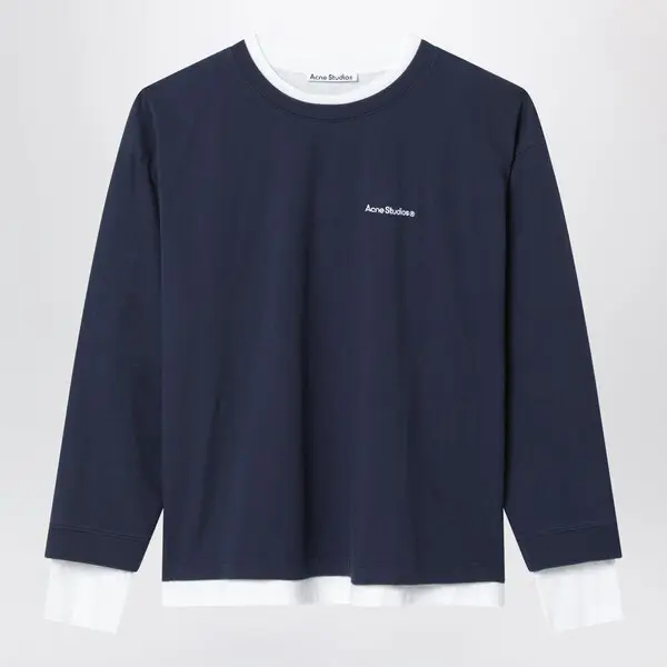 Acne Studios Navy /white Cotton Sweatshirt