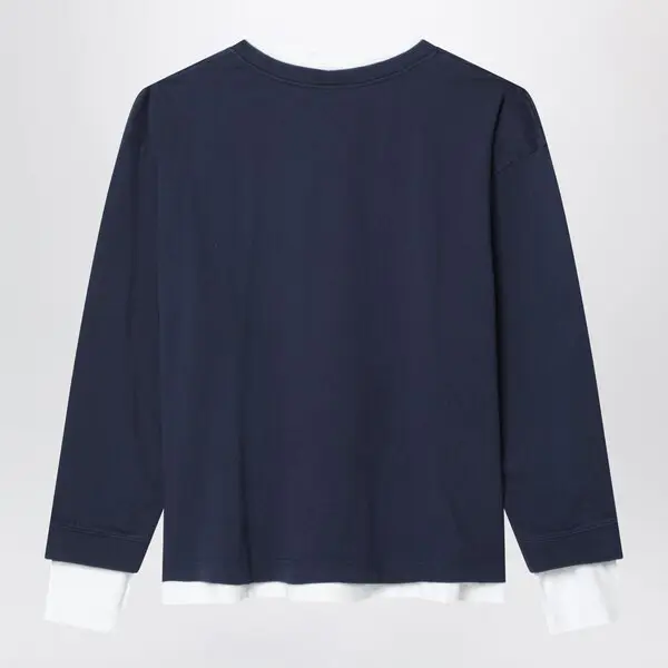 Acne Studios Navy /white Cotton Sweatshirt