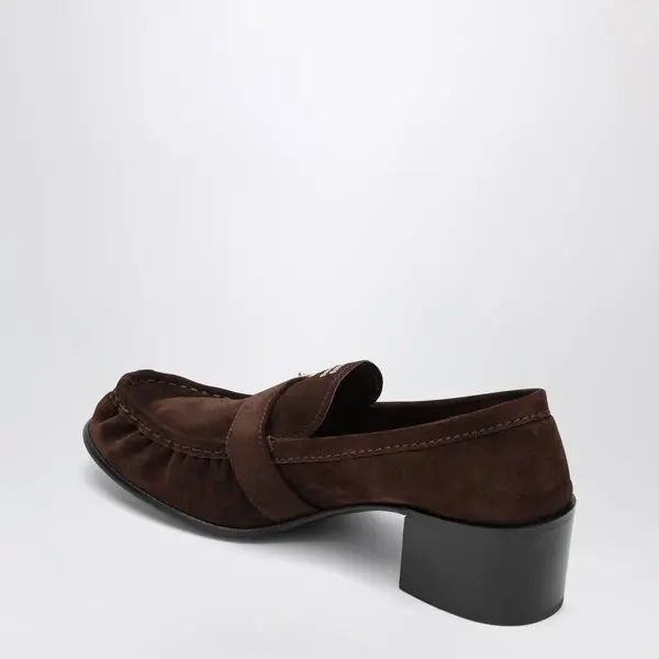 Miu Miu Dark Suede Moccasins