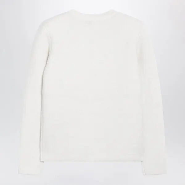 TOTEME Ecru Crew-neck Sweater In Silk And Cashmere Blend - White
