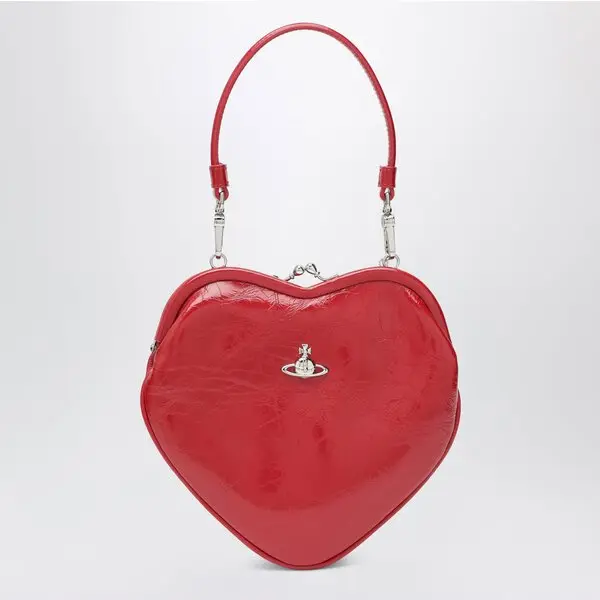 VIVIENNE WESTWOOD Belle Heart Leather Shoulder Bag - Red