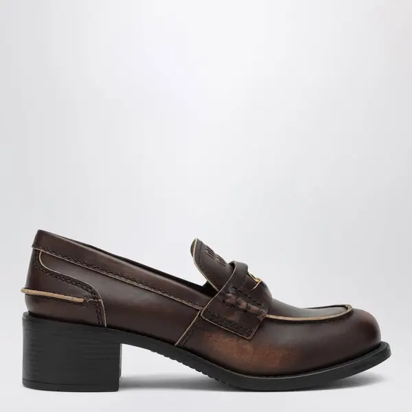 Miu Miu Ebony Calfskin Loafers