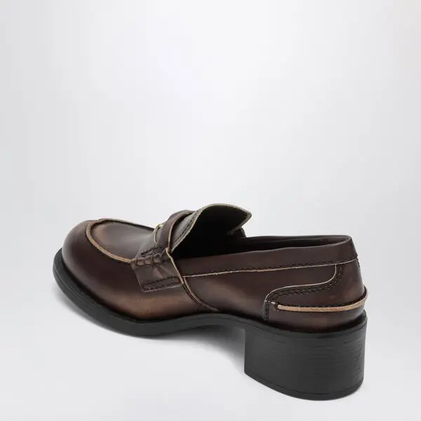 Miu Miu Ebony Calfskin Loafers