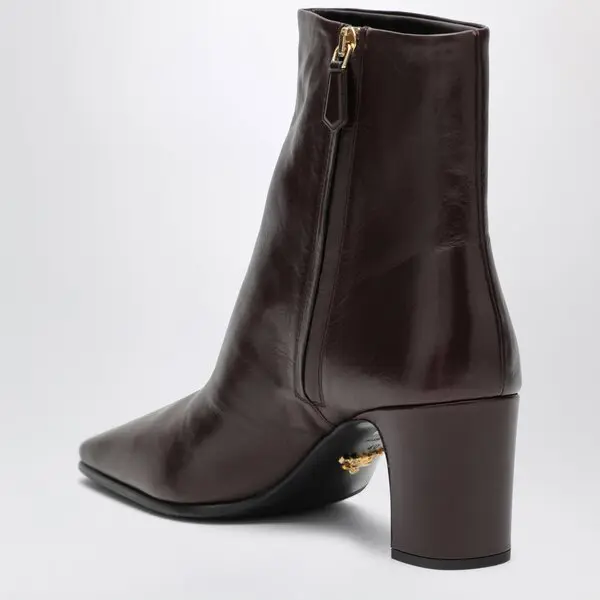 Prada Dark Calfskin Ankle Boots