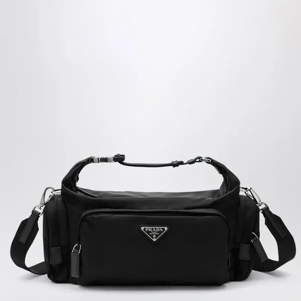 Prada Re-nylon And Saffiano Shoulder Bag - Black